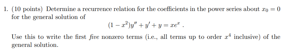 Solved (10 points) Determine a recurrence relation for the | Chegg.com