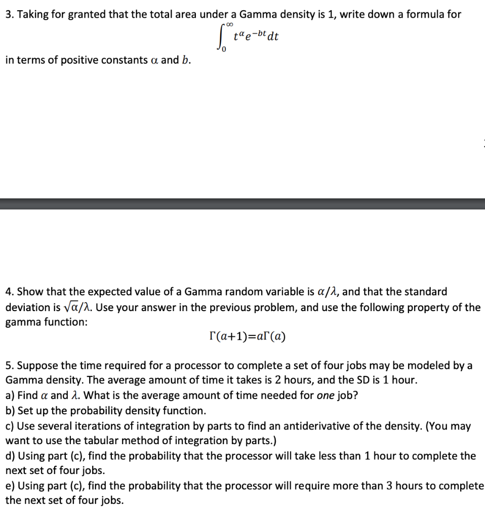 Solved 3. Taking for granted that the total area under a | Chegg.com