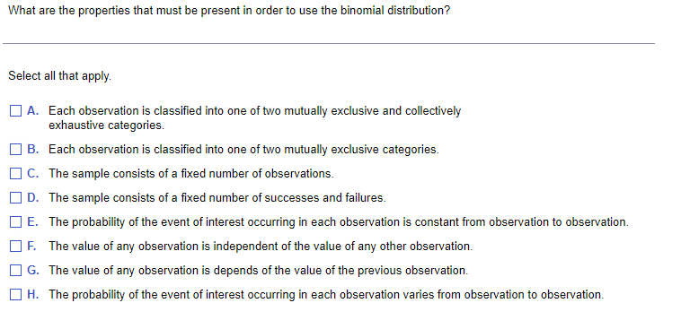Solved What are the properties that must be present in order | Chegg.com