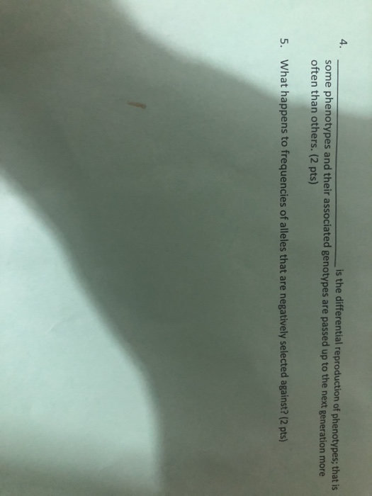 Solved 4. is the differential reproduction of phenotypes; | Chegg.com