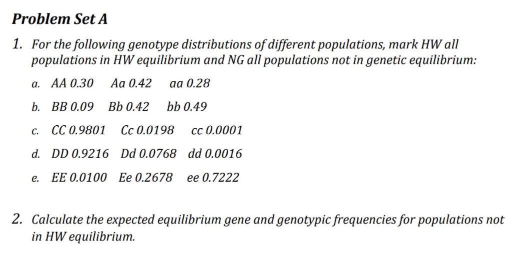 Solved Problem Set A 1. For the following genotype | Chegg.com