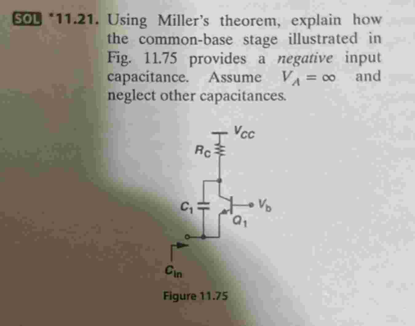 Solved SOL *11.21. ﻿Using Miller's theorem, explain how the | Chegg.com