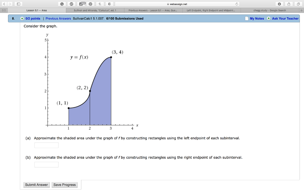 Solved Lesson 5.1Area Sullivan and Mir Calculus", ed. 1 | Chegg.com