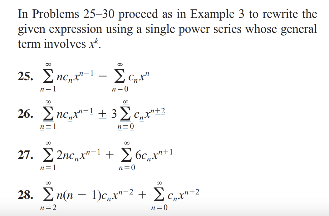 In Problems 25-30 proceed as in Example 3 to rewrite | Chegg.com