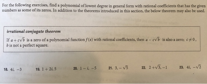 Solved For the following exercises, find a polynomial of | Chegg.com