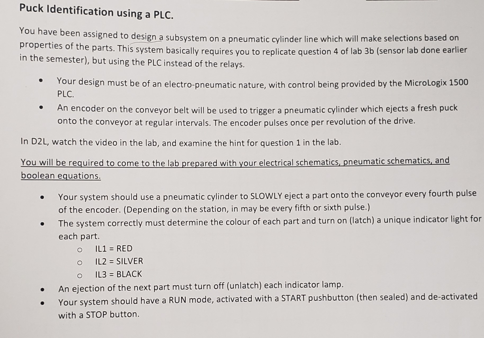 Solved Puck Identification using a PLC.You have been | Chegg.com