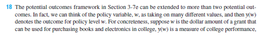 18 The potential outcomes framework in Section 3-7e | Chegg.com