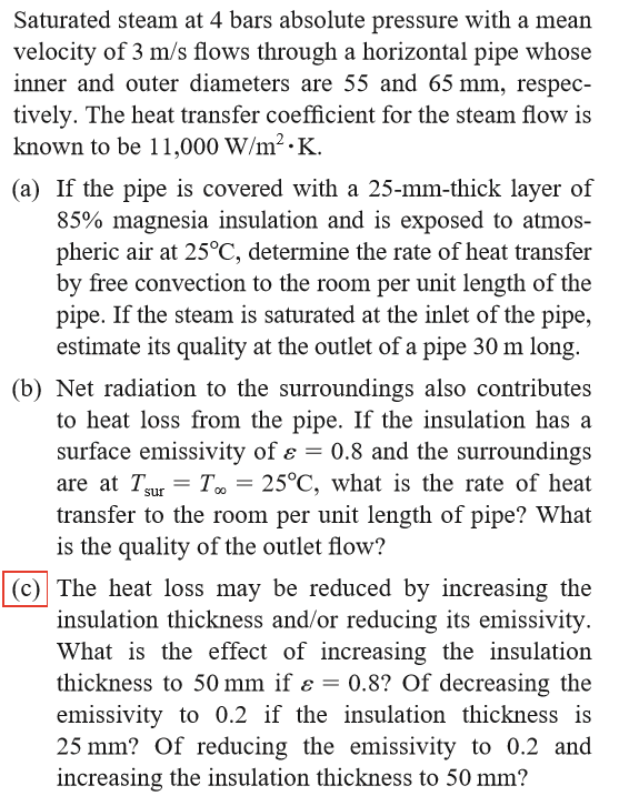 Saturated steam at 4 bars absolute pressure with a | Chegg.com