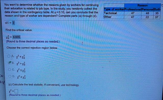 Solved You want to determine whether the reasons given by | Chegg.com
