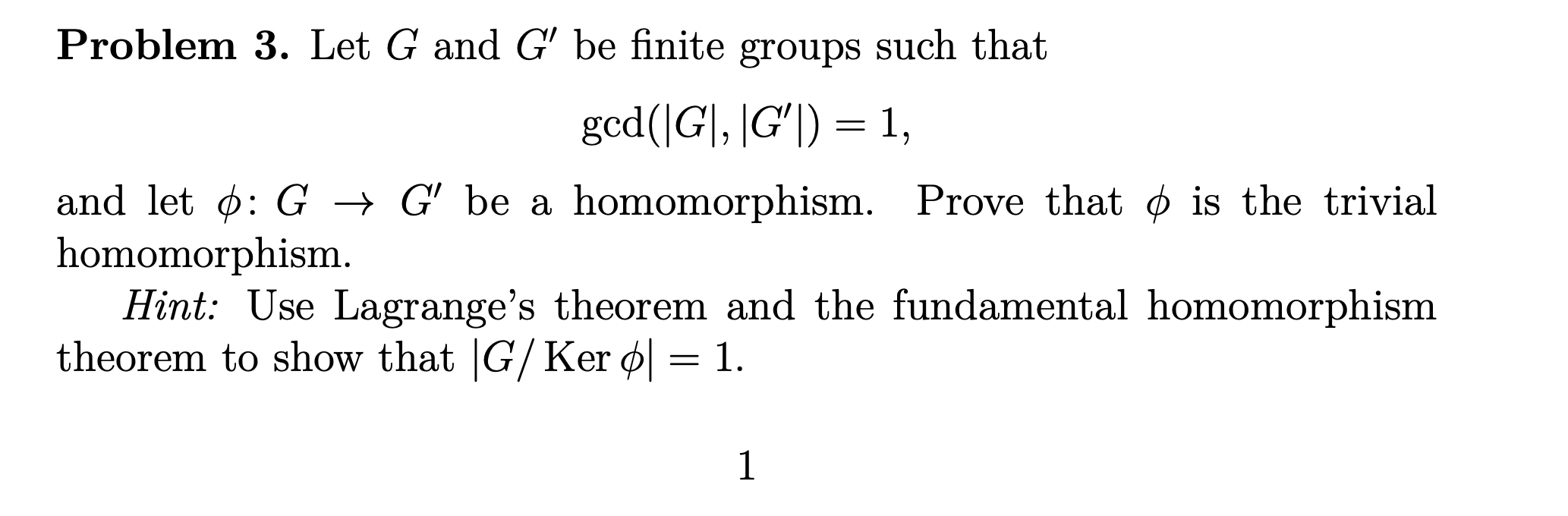 Solved Problem 3. Let G and G′ be finite groups such that | Chegg.com