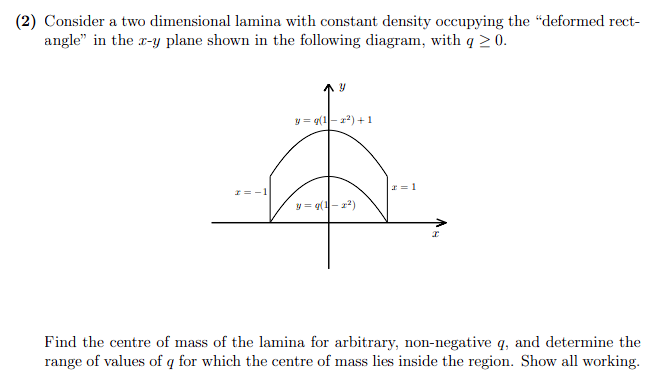 Solved (2) Consider a two dimensional lamina with constant | Chegg.com