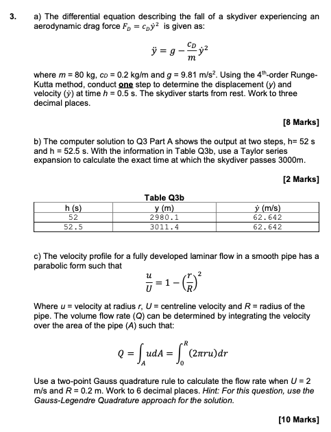 a) The differential equation describing the fall of a | Chegg.com