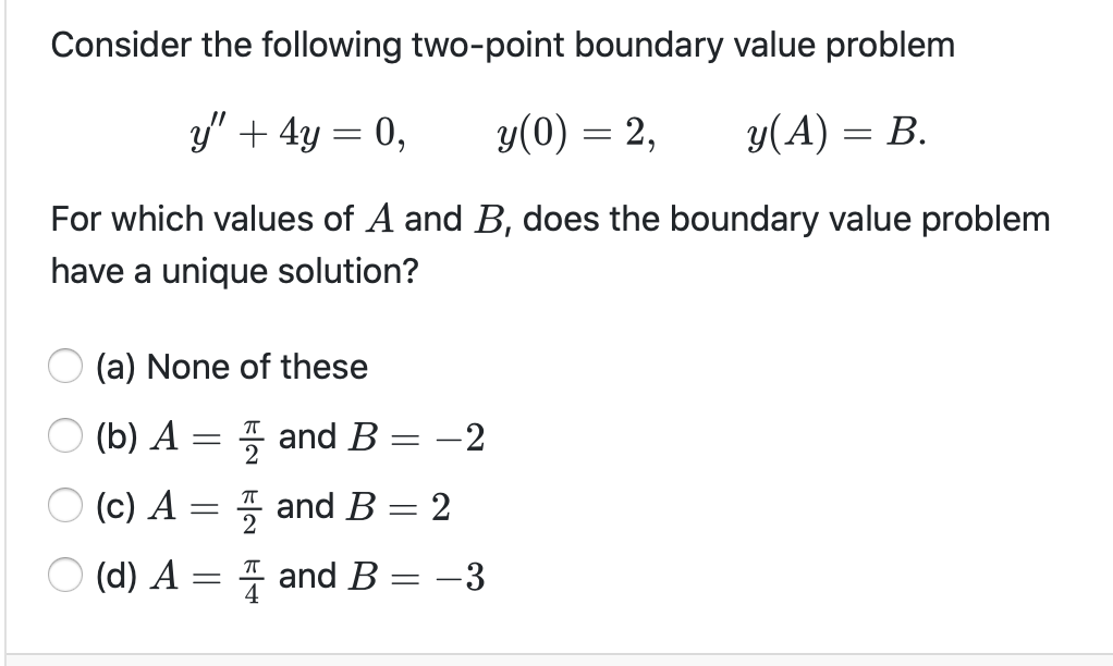 Solved Consider the following two-point boundary value | Chegg.com