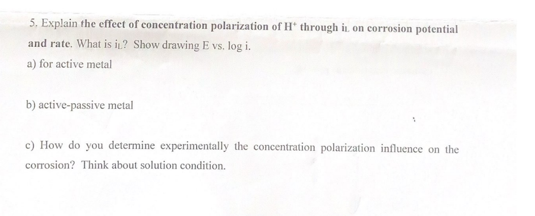 Solved 5. Explain the effect of concentration polarization | Chegg.com