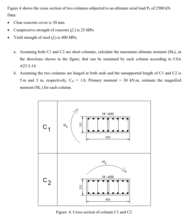 Solved Figure 4 shows the cross section of two columns | Chegg.com