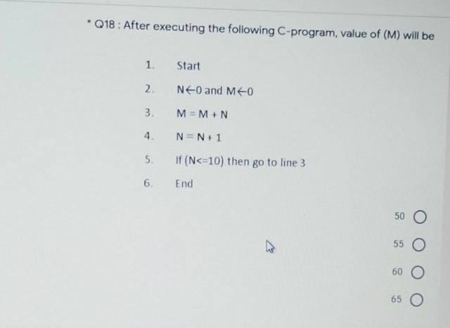 Solved Q18 After Executing The Following C Program Value 9818