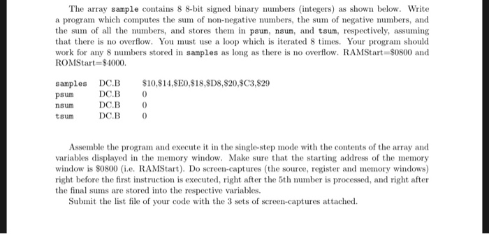 The Array Sample Contains 8 8 Bit Signed Binary