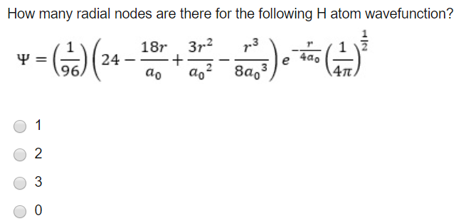 Solved How many radial nodes are there for the following H | Chegg.com