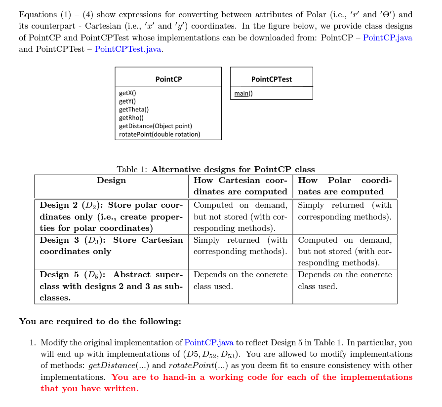 Solved Problem DefinitionsImplementation of Design Options: | Chegg.com