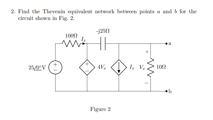 Solved 2. Find the Thevenin equivalent network between | Chegg.com