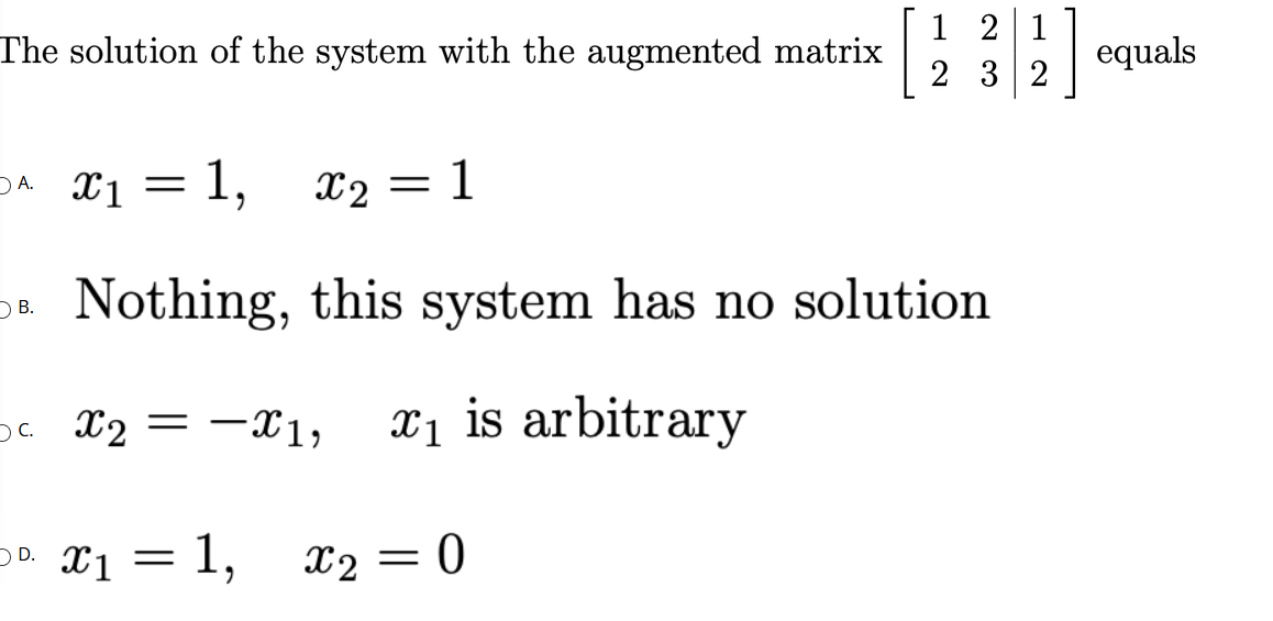 Solved The solution of the system with the augmented matrix | Chegg.com
