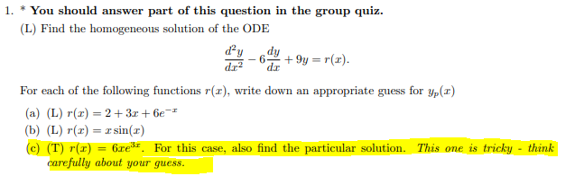 Solved 1. ∗ You should answer part of this question in the | Chegg.com