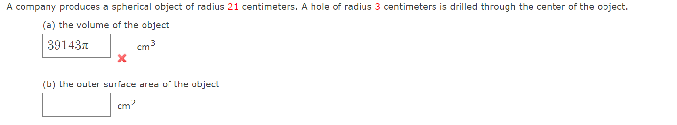 Solved A company produces a spherical object of radius 21 | Chegg.com