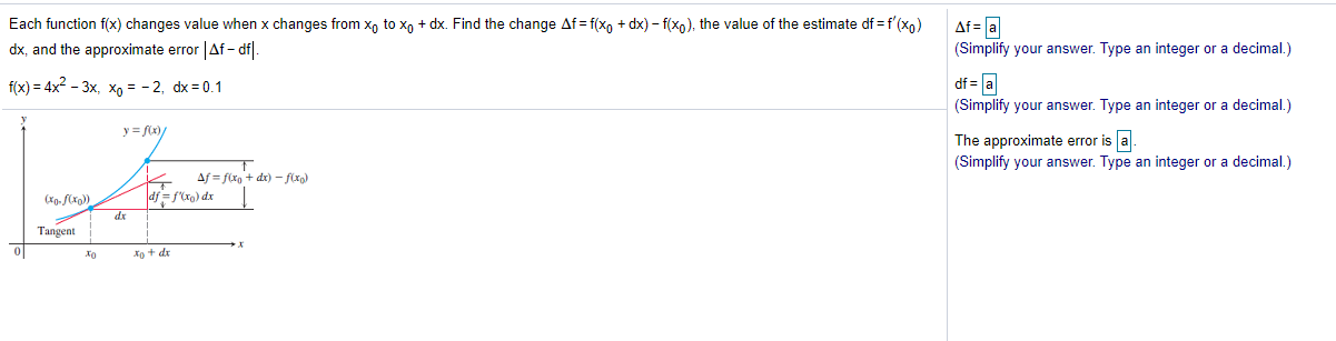 Solved Each function f(x) changes value when x changes from | Chegg.com