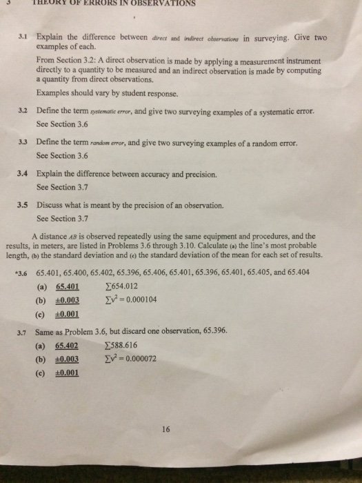Solved THEORY OF ERRORS IN OBSERVATIONS 3.1 Explain the | Chegg.com