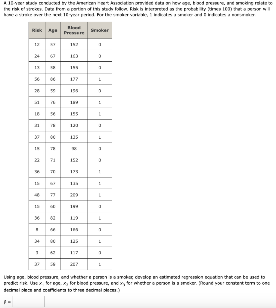 Solved A 10-year study conducted by the American Heart | Chegg.com