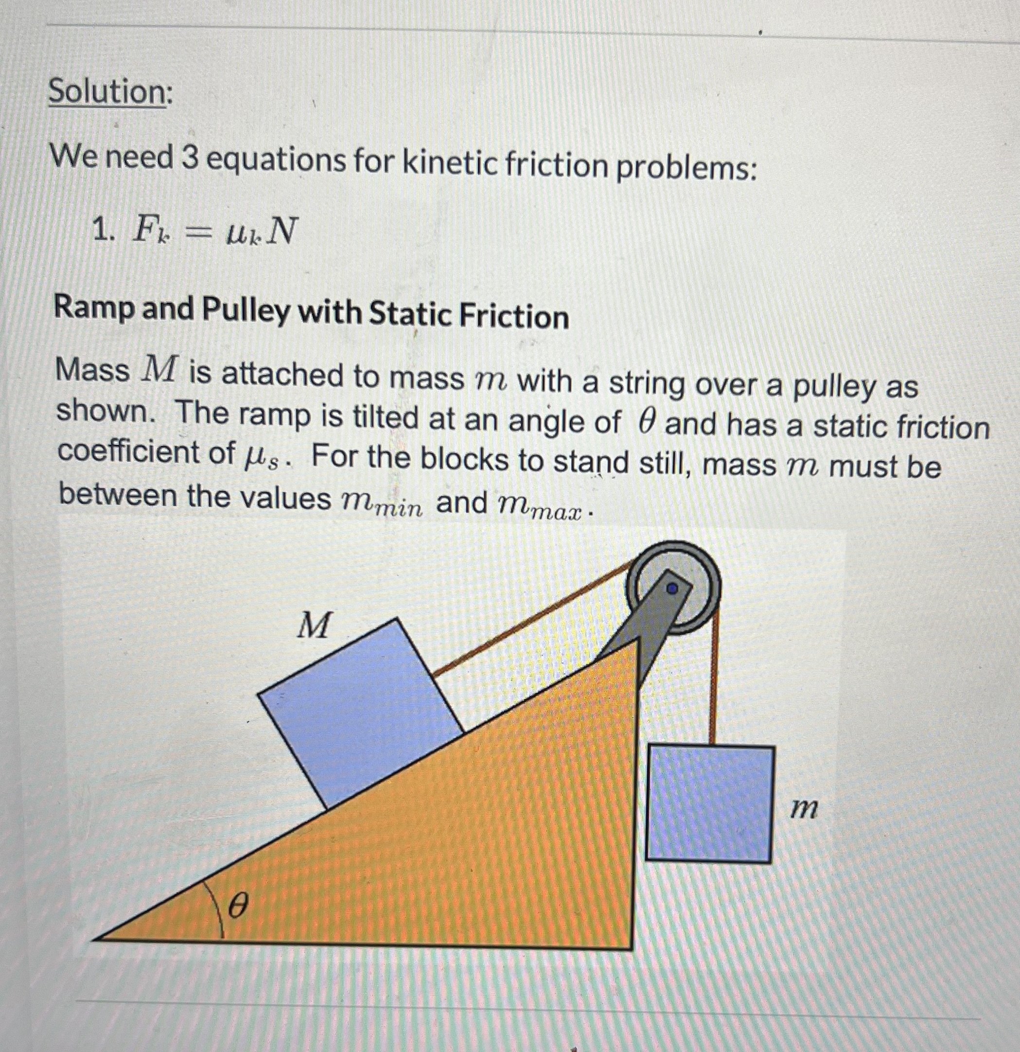 Solved Solution: We need 3 equations for kinetic friction | Chegg.com