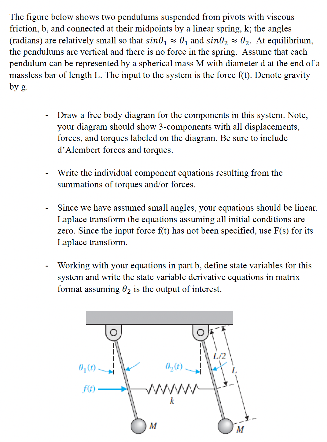 Solved The figure below shows two pendulums suspended from | Chegg.com