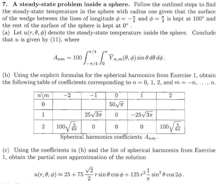 Solved 7. A steady-state problem inside a sphere. Follow the | Chegg.com Solved 7. A steady-state problem inside a sphere. Follow the | Chegg.com