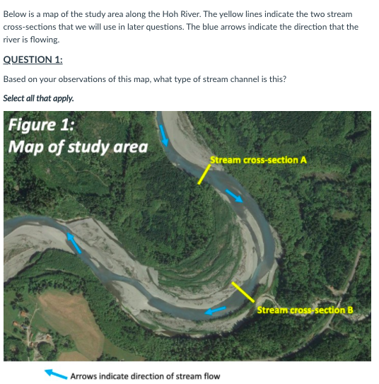 Solved Below is a map of the study area along the Hoh River. | Chegg.com