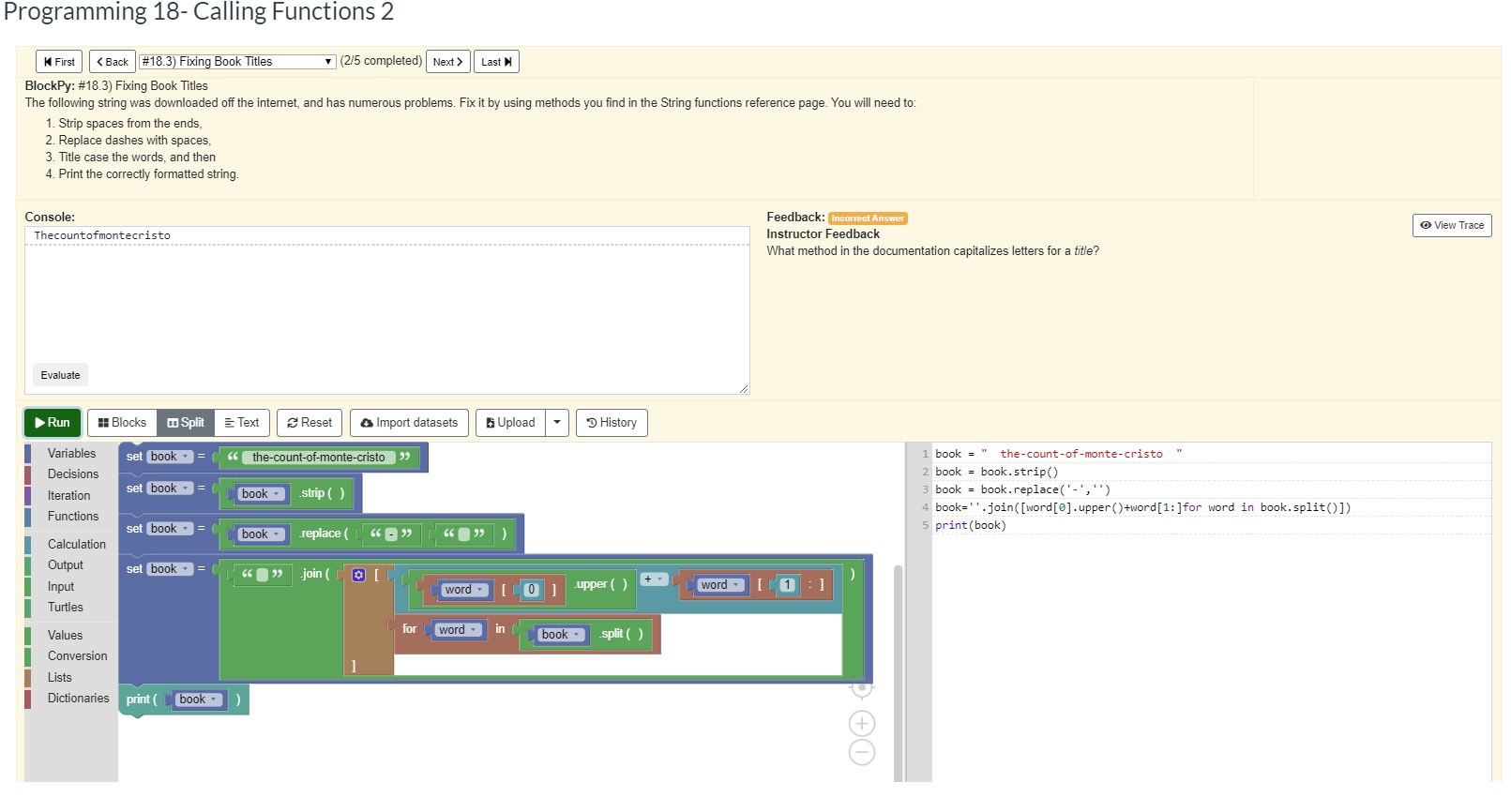 Solved Can someone explain how to solve this in BlockPy | Chegg.com