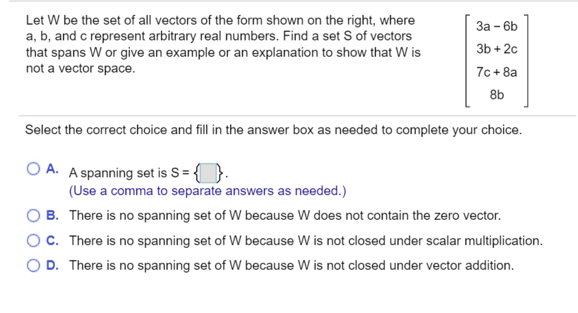 Solved 2. H is not a subspace of ℝ2 because the | Chegg.com