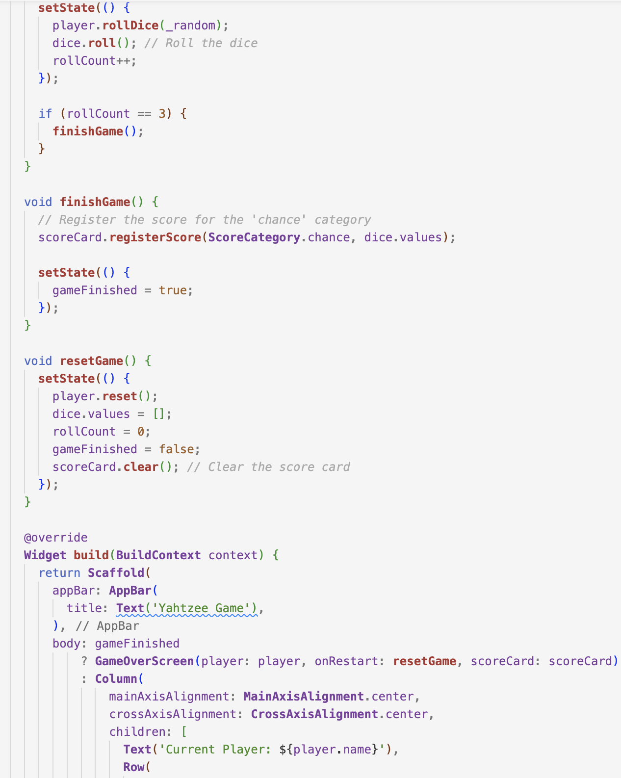 Solved CODE A YAHTZEE GAME IN DART PROGRAMMING LANGUAGE TO | Chegg.com