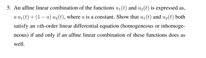Solved 5. An affine linear combination of the functions | Chegg.com