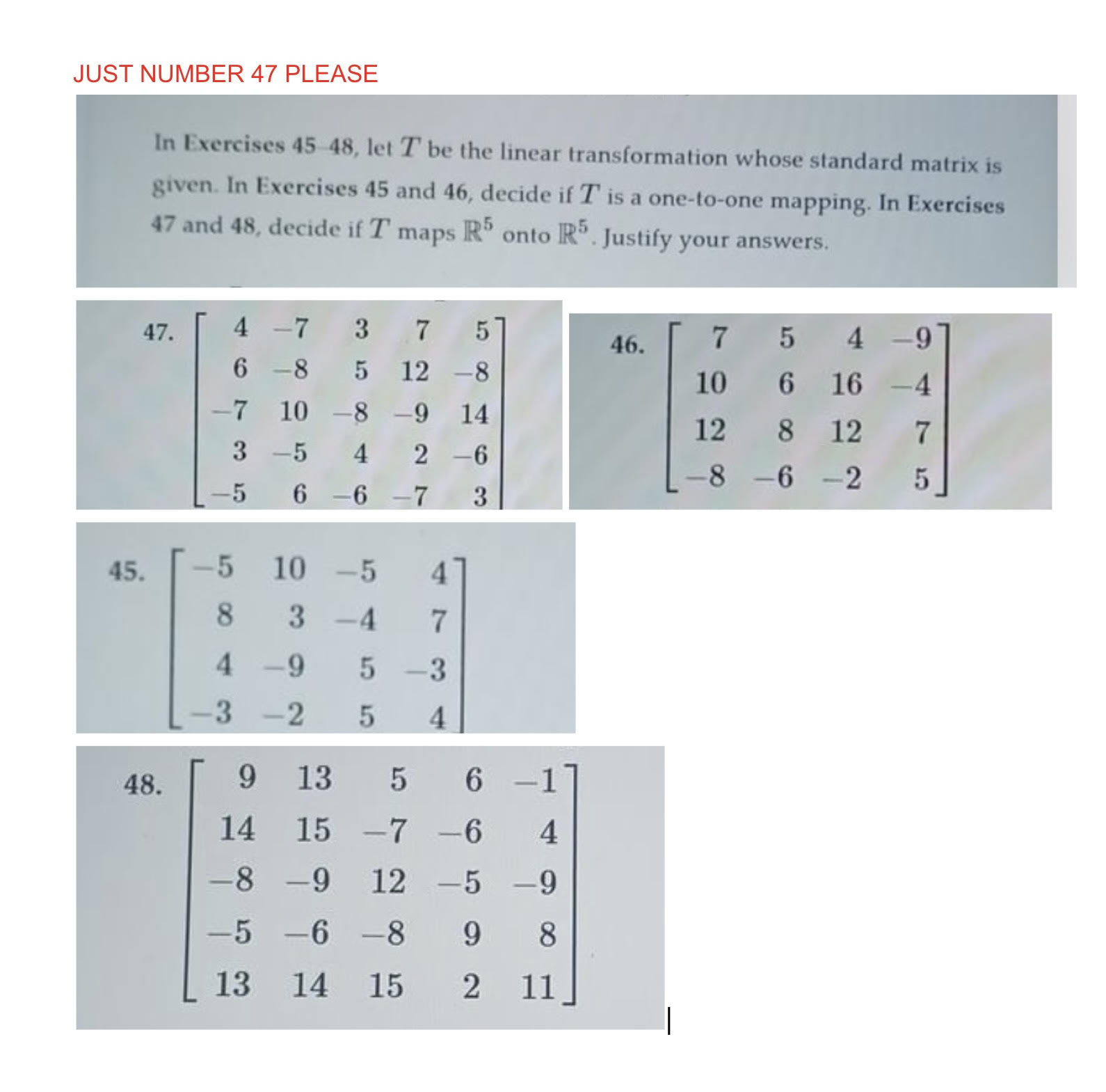 Solved In Exercises 45−48, let T be the linear | Chegg.com