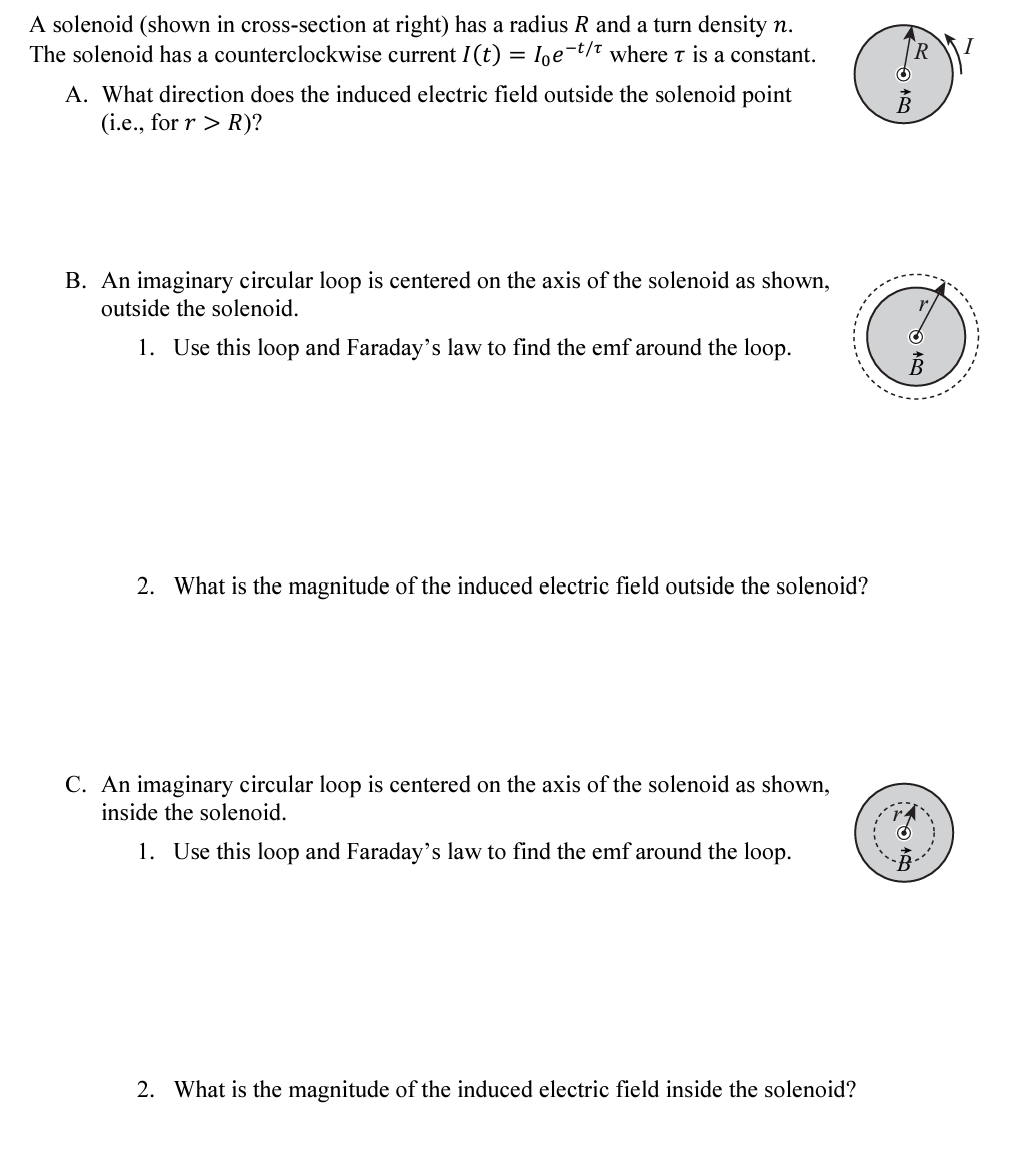 Solved A solenoid (shown in cross-section at right) has a | Chegg.com