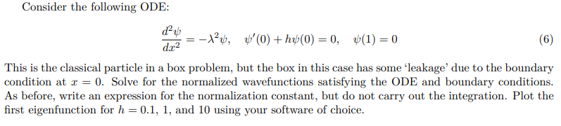 Consider the following ODE: | Chegg.com