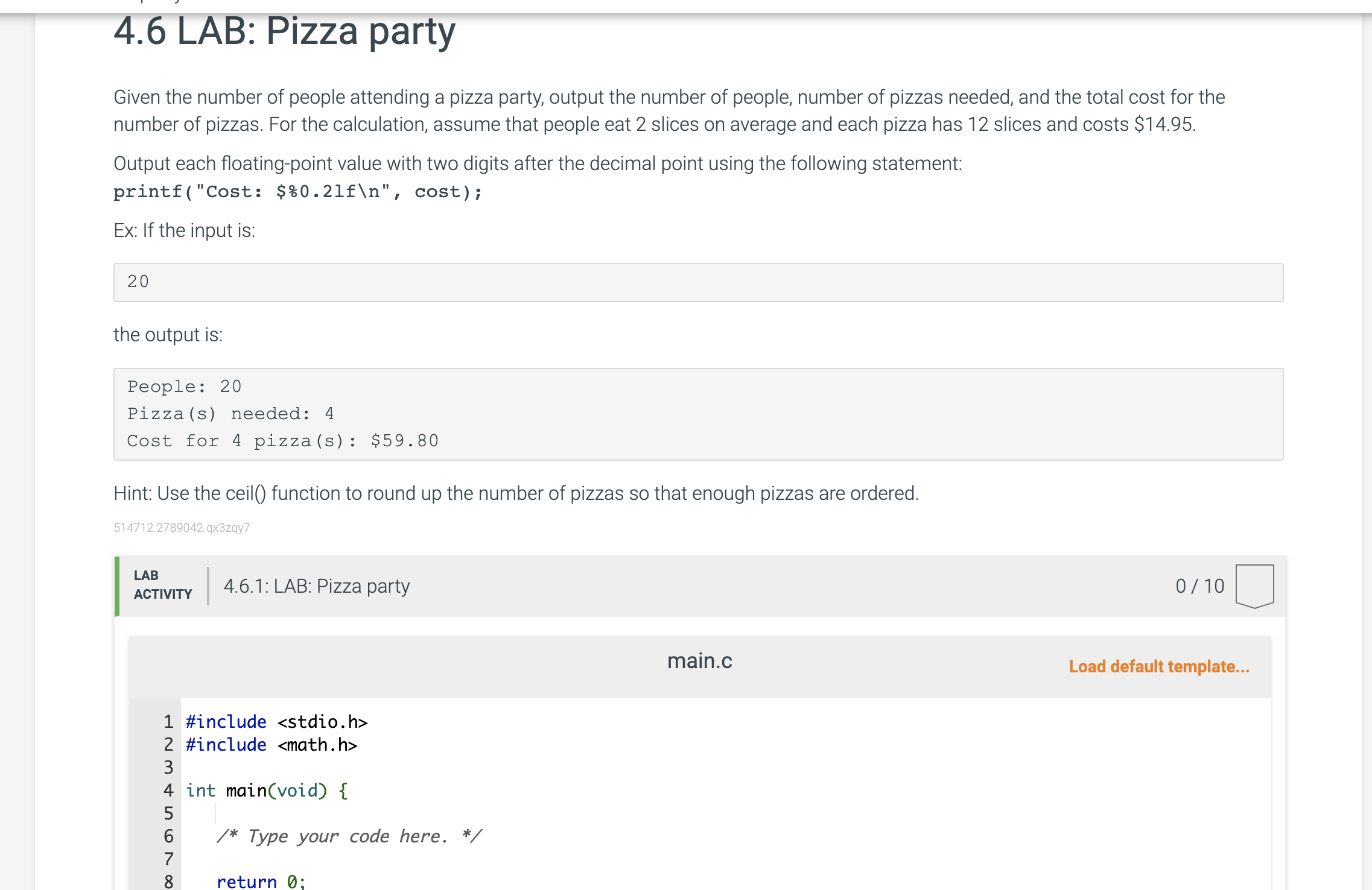 Solved Given the number of people attending a pizza party, | Chegg.com