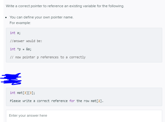Solved Write a correct pointer to reference an existing | Chegg.com