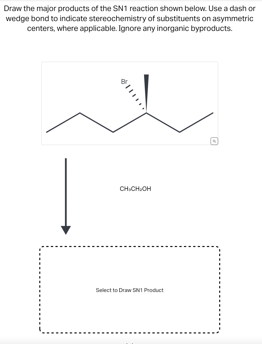 Solved Draw the major products of the SN1 reaction shown | Chegg.com