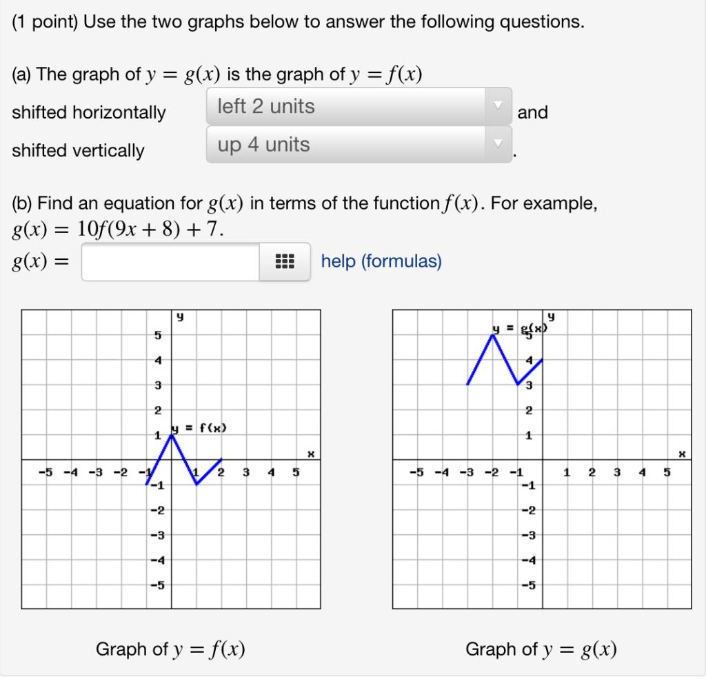 Solved (1 point) Use the two graphs below to answer the | Chegg.com