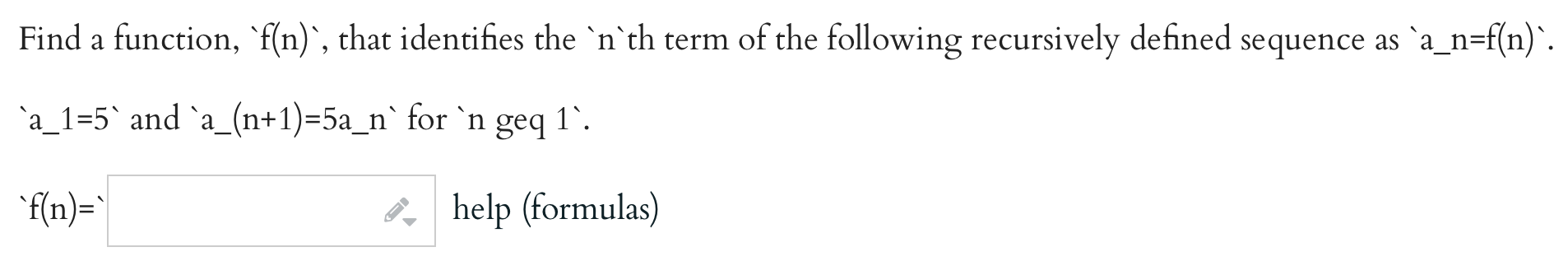 Solved Find a function, 'f(n)', that identifies the `n`th | Chegg.com