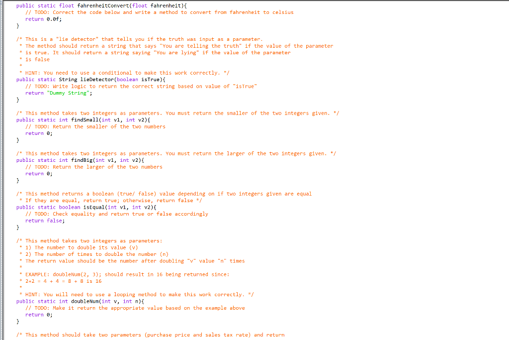 Solved public static void main(String[] args) { // Tests I | Chegg.com
