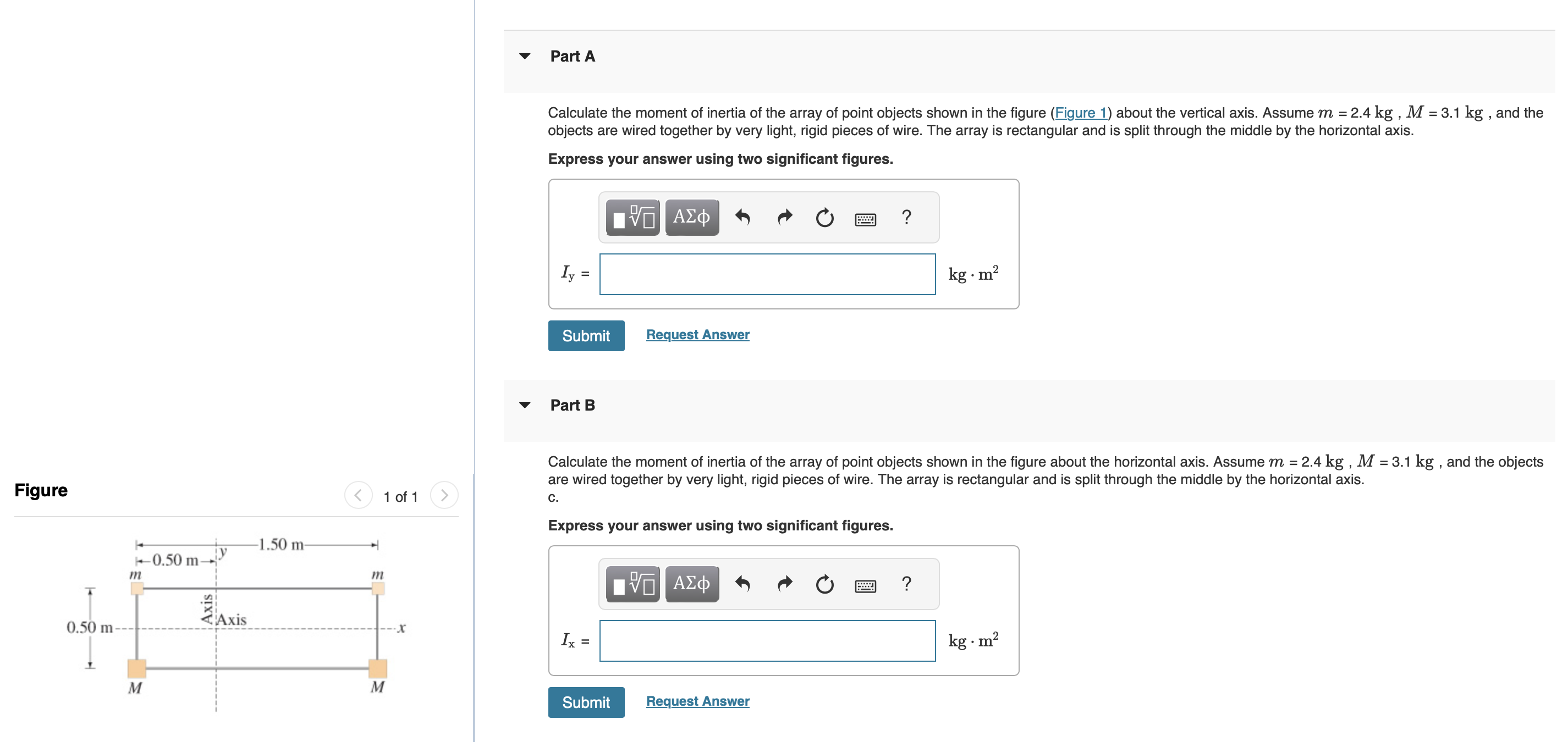 Solved Calculate the moment of inertia of the array of point | Chegg.com