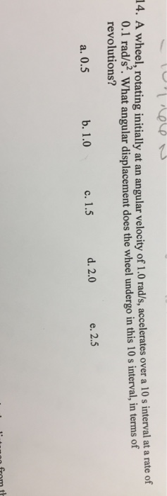 Solved A wheel, rotating initially at an angular velocity of | Chegg.com