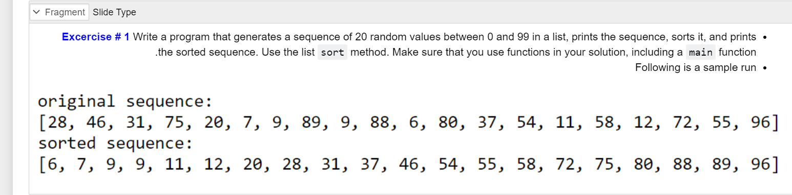Solved V Fragment Slide Type Excercise 1 Write A Program 